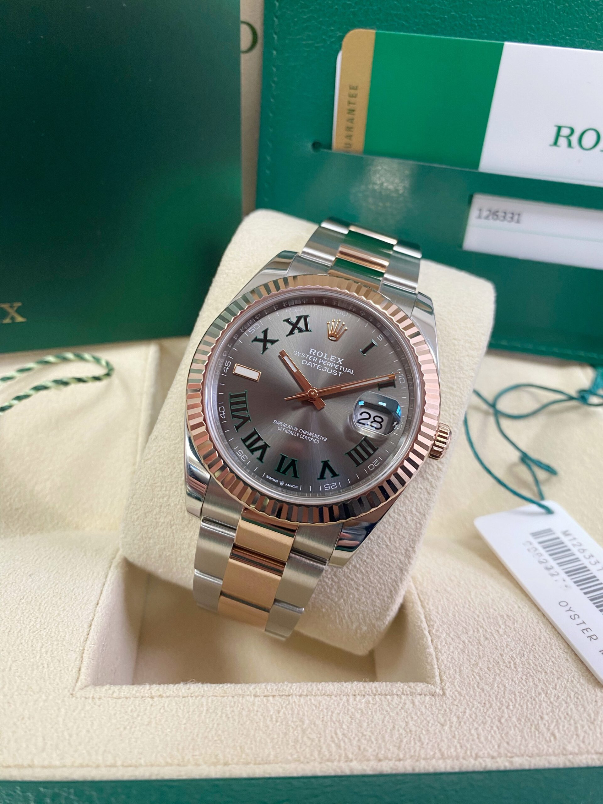 ROLEX DATEJUST 41 STEEL AND ROSE GOLD WIMBLEDON DIAL 126331 - HG ...