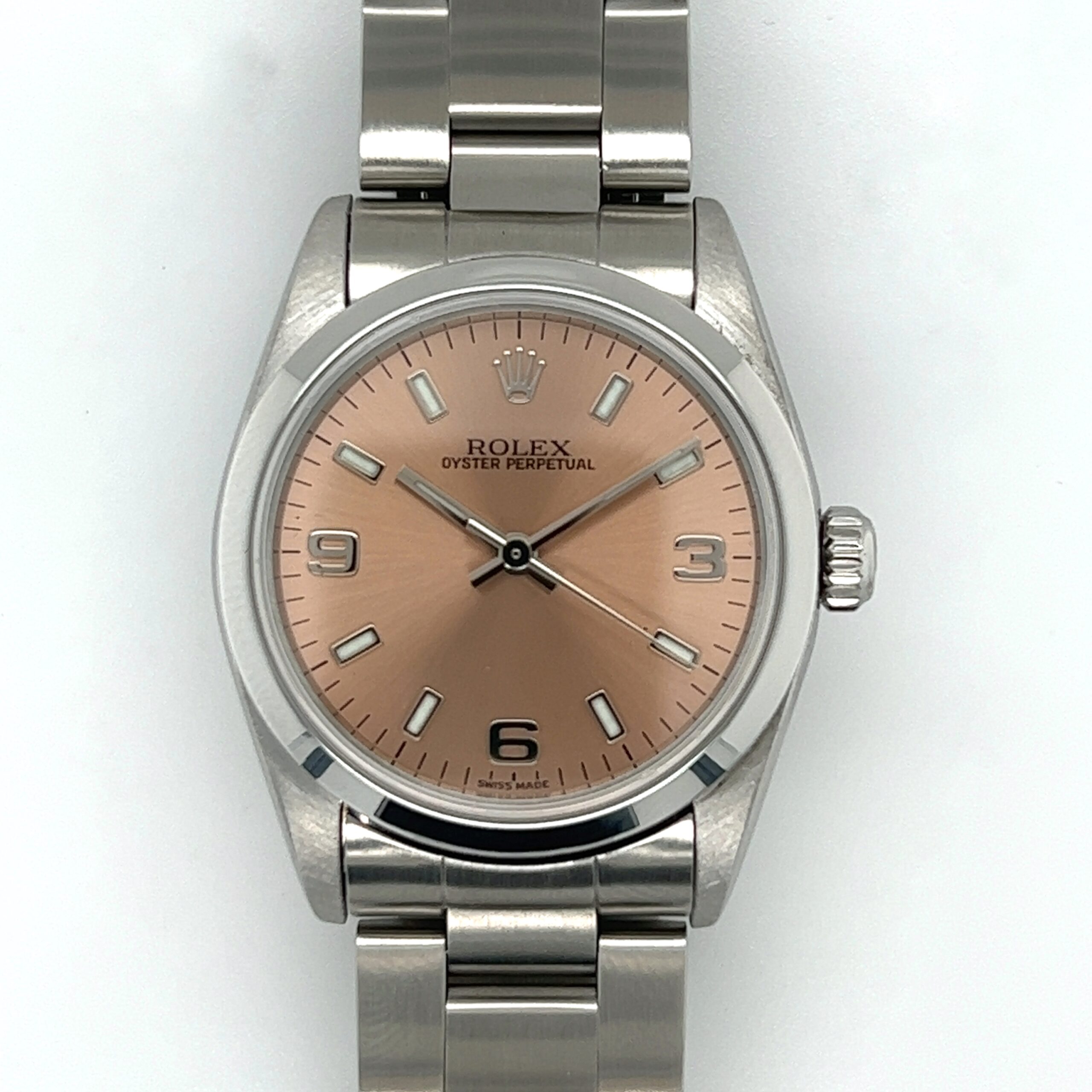 ROLEX OYSTER PERPETUAL 31MM SALMON DIAL 77080 - HG Watches & Jewellery
